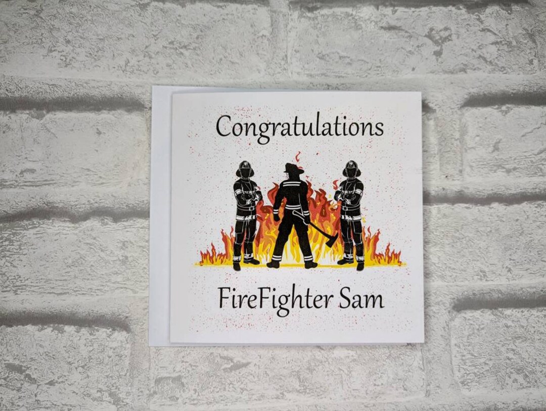 Firefighter Card Firefighter Congratulations Firefighter - Etsy