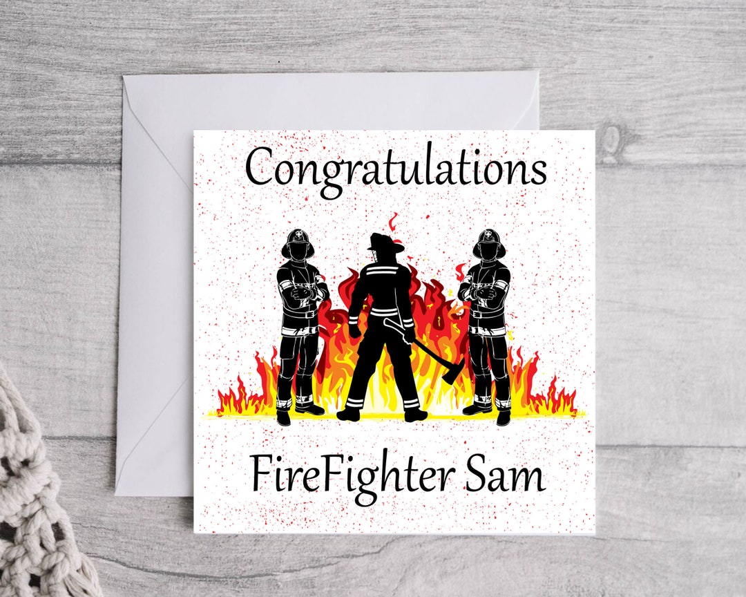 Firefighter Card, Firefighter Congratulations, Firefighter Gift ...