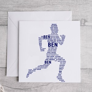 Personalised Runner Card - Custom Word Art Card - Running, Birthday ...