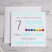 Personalised 7 Years Card - 7th Birthday Keepsake Card - for Him/her ...
