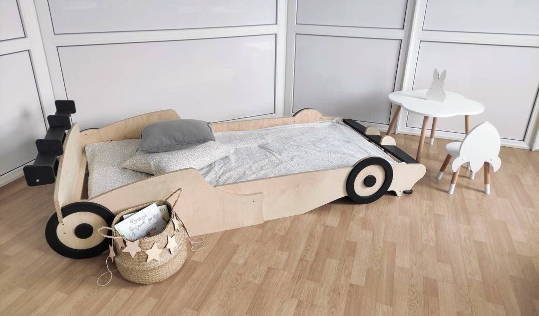 Full Size Wooden Kids Car Bed Formula 1 Toddler Ground Floor - Etsy