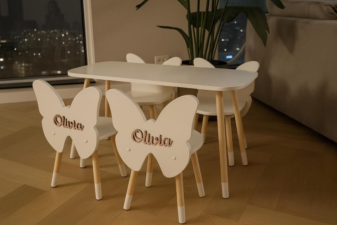 Butterfly Chair and Table Set: Montessori Toddler Furniture - Etsy