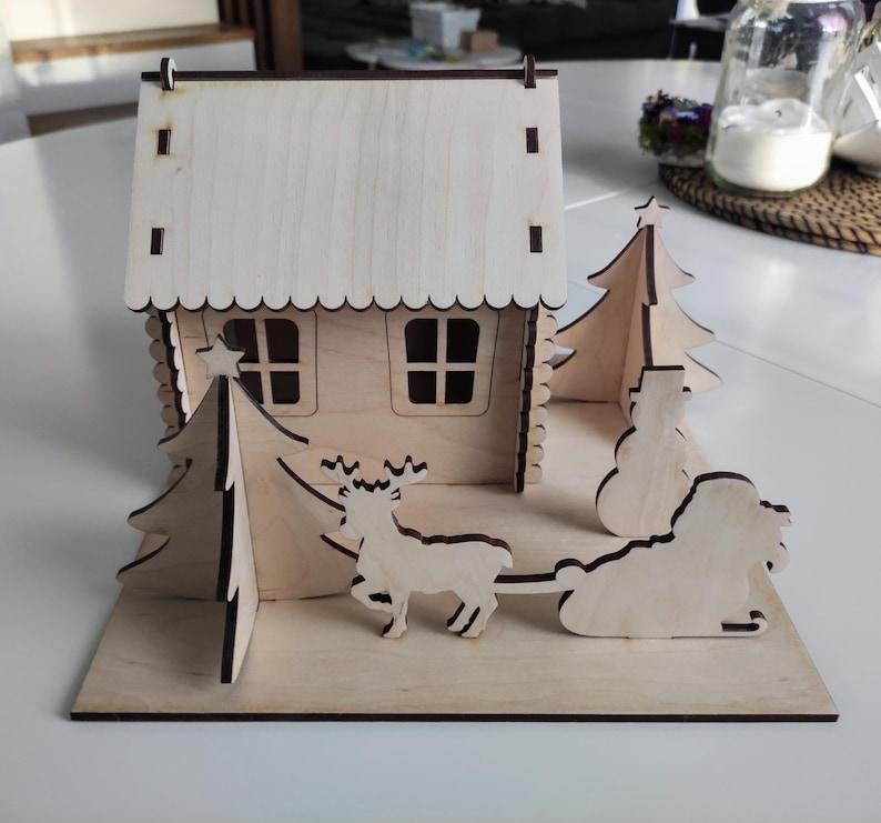 3D Wooden Gingerbread House Kit: Christmas DIY Set for Kids - Etsy