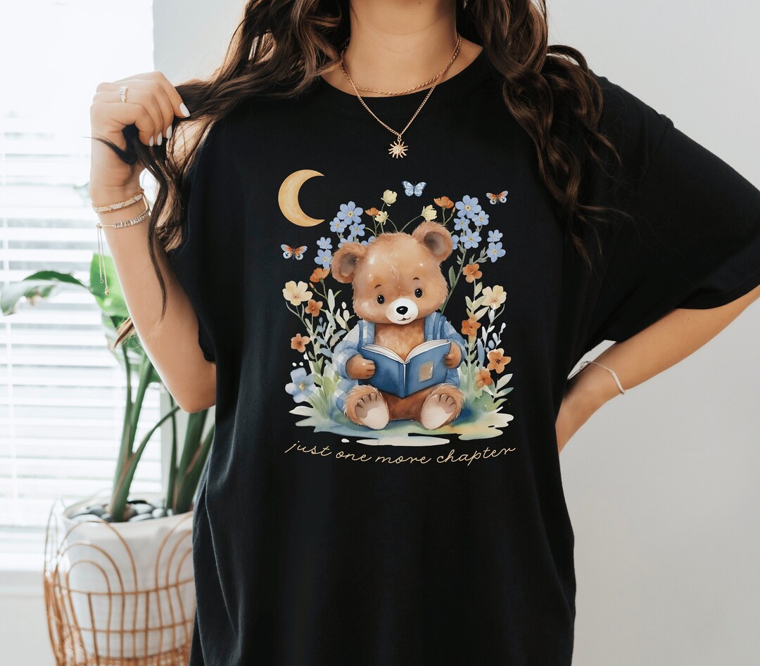Bookish Shirt Bear Reading Shirt Literature Shirt Literary Shirt Book ...