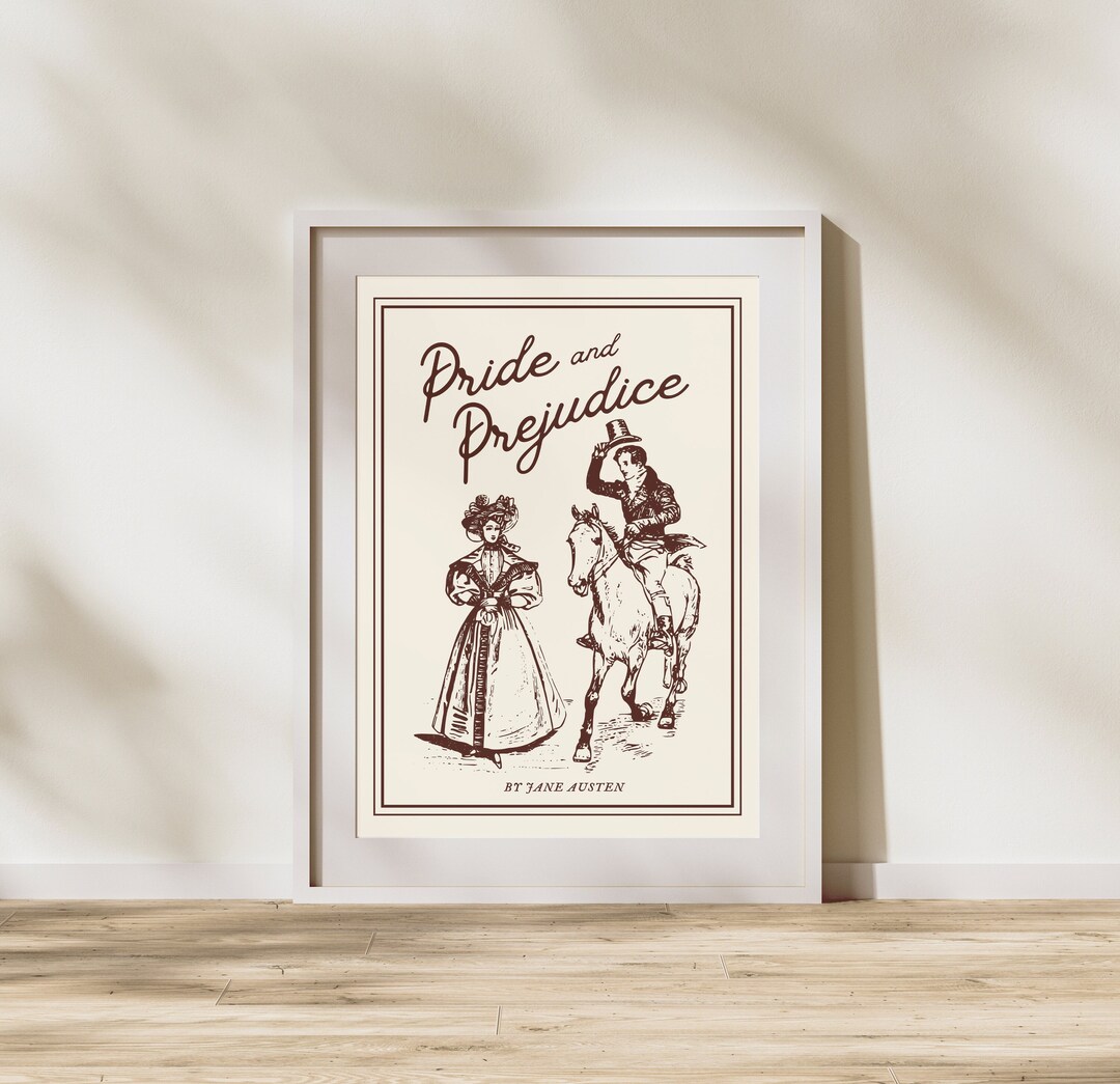 Jane Austen Pride and Prejudice Print Bookshelf Decor Bookish Decor ...