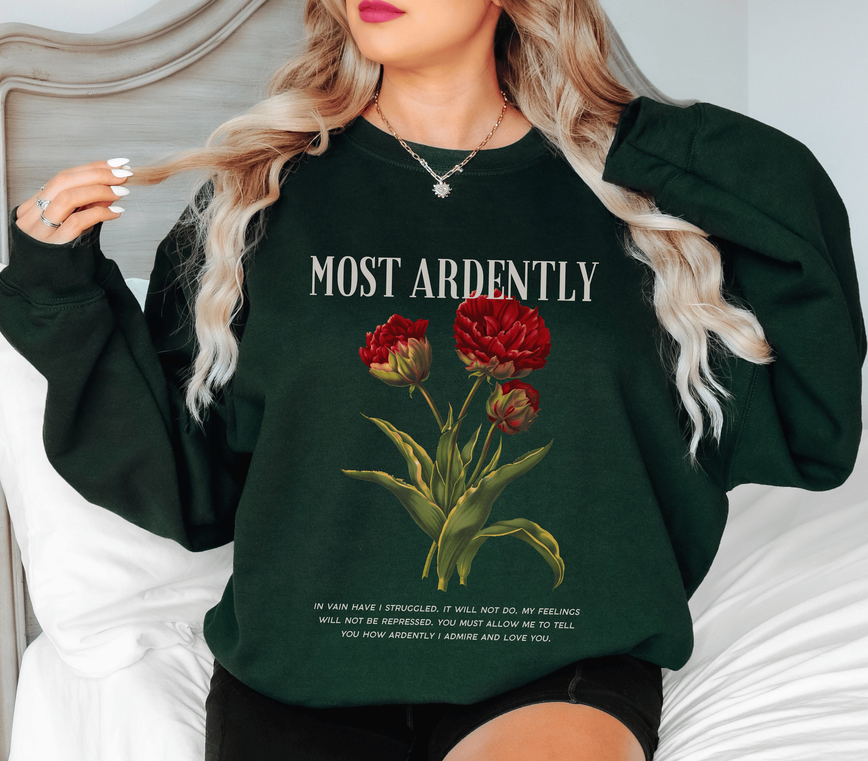 Most Ardently Pride and Prejudice Crewneck Bookish Sweatshirt Jane ...
