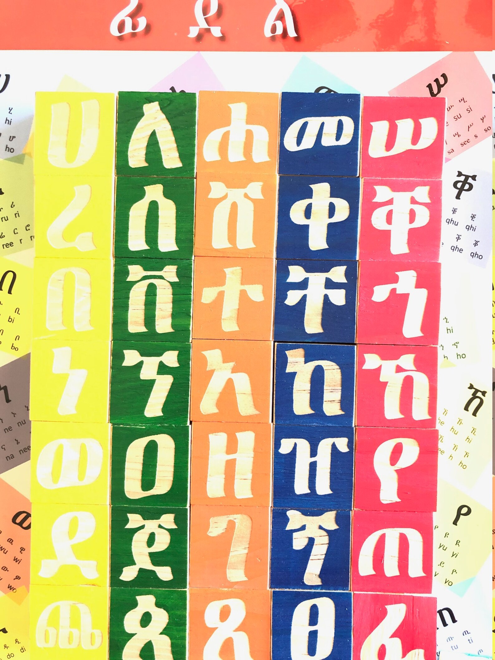 Wooden Blocks Alphabet fidel: Geez Amharic Tigrinya - Etsy UK