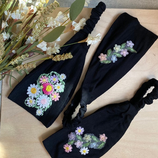 Embroidered Headband - Etsy