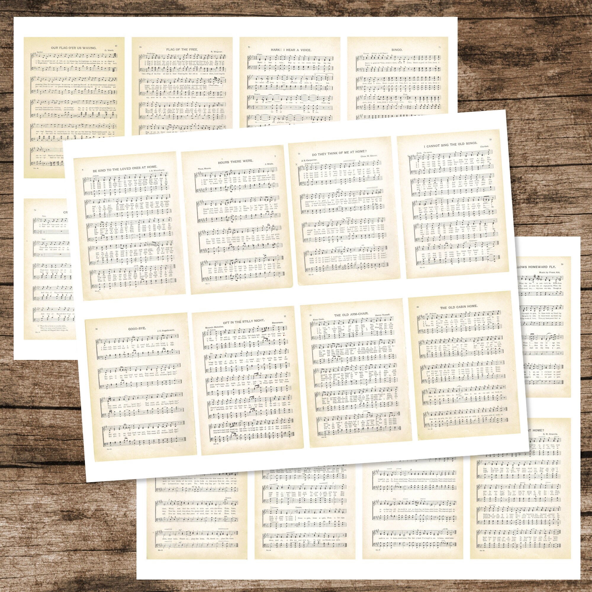 Vintage Sheet Music Collage Kit, Ephemera Collage Sheet for Junk ...