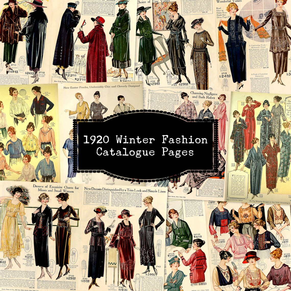 Vintage 1920s Fashion Junk Journal Kit, Decorative Papers, Scrapbook ...