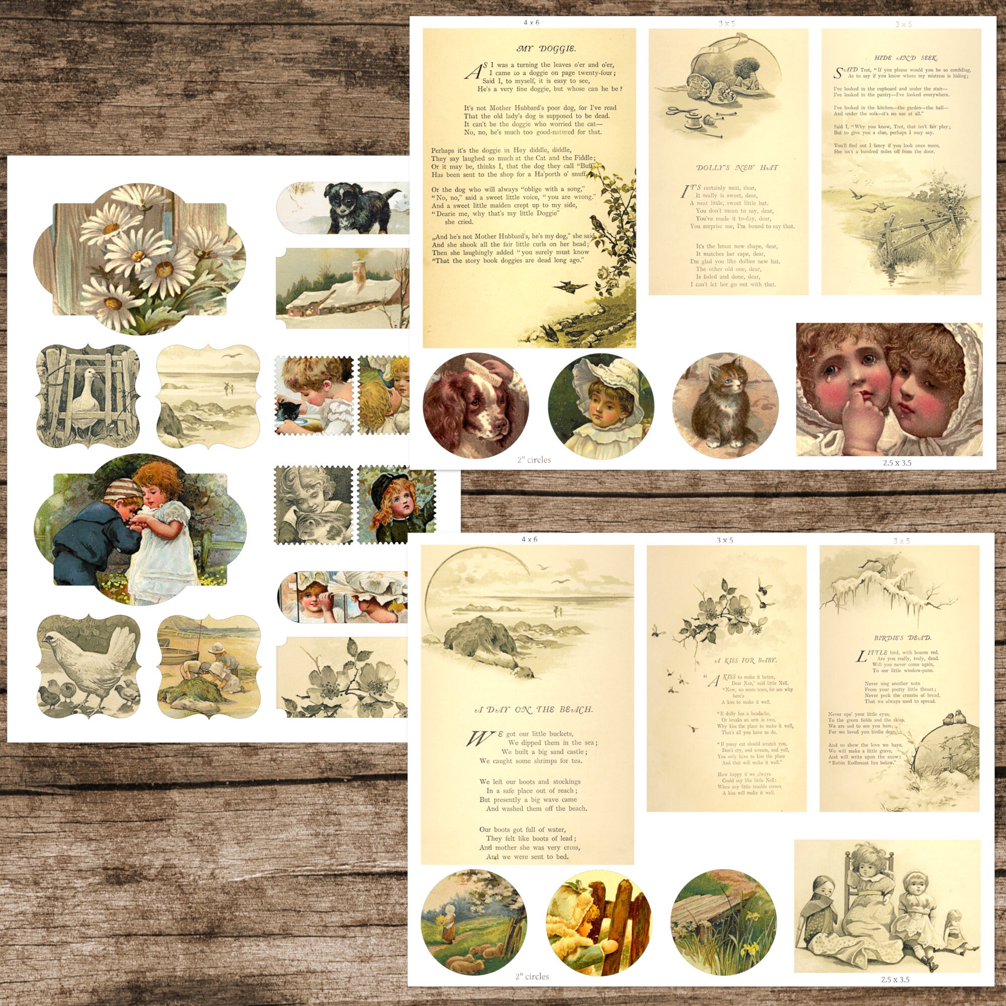 Victorian Children, Collage Art Printable, Antique Book Poem, Vintage ...