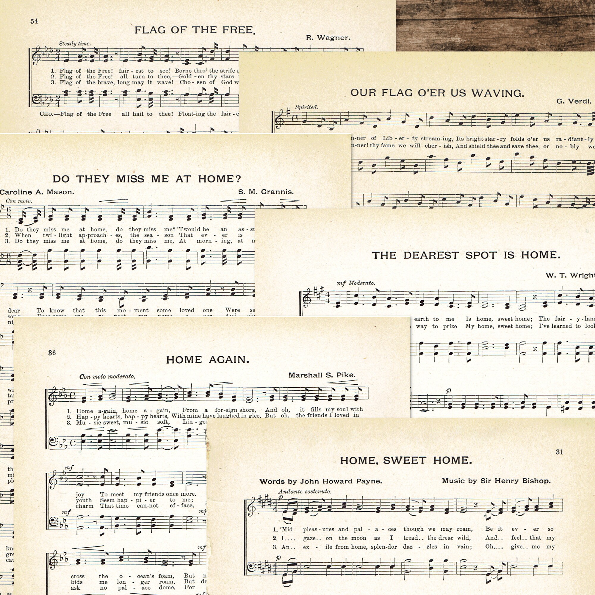 Vintage Sheet Music Collage Kit, Ephemera Collage Sheet for Junk ...
