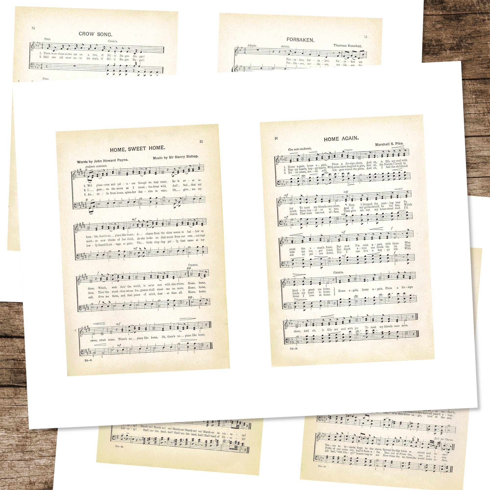 Vintage Sheet Music Collage Kit, Ephemera Collage Sheet for Junk ...