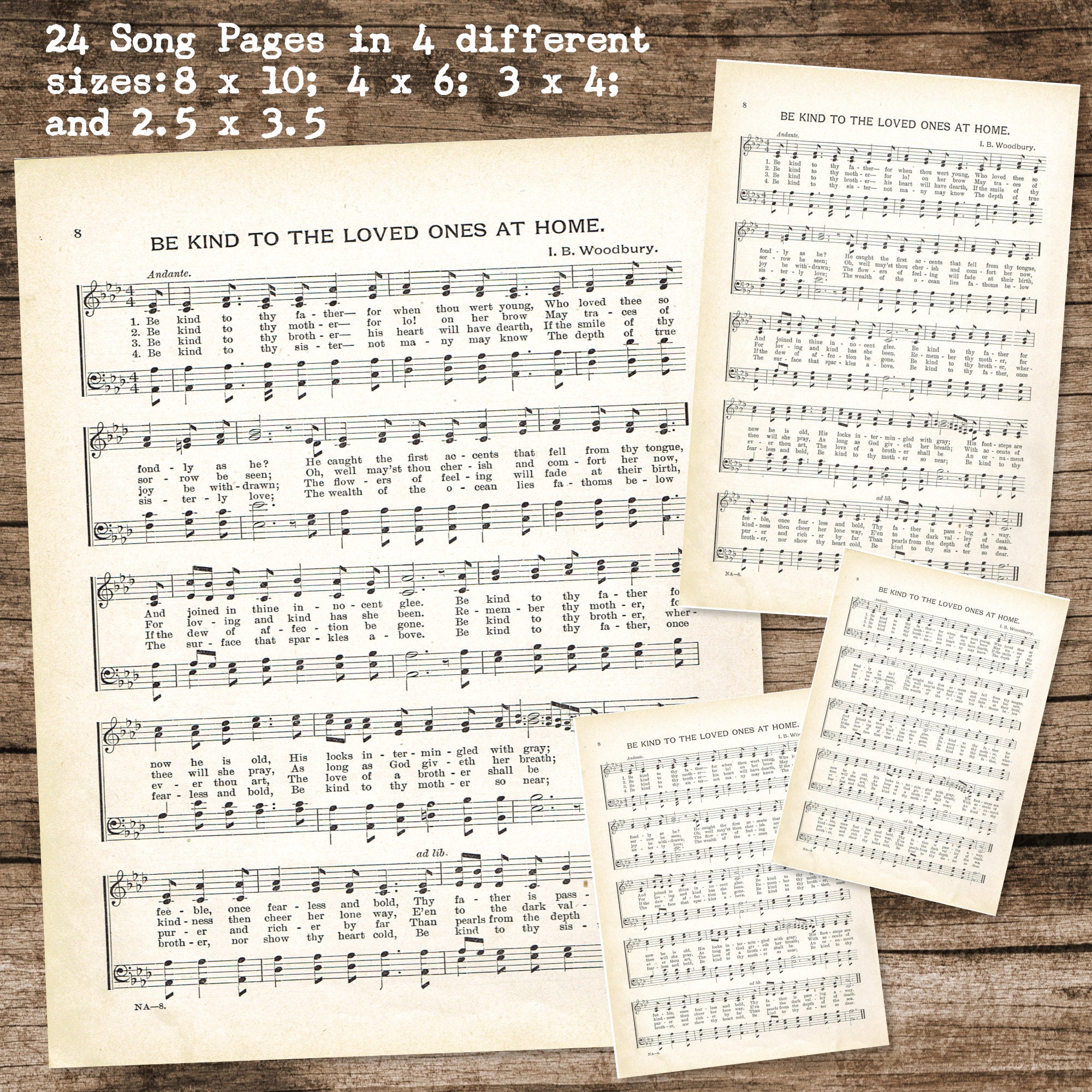 Vintage Sheet Music Collage Kit, Ephemera Collage Sheet for Junk ...