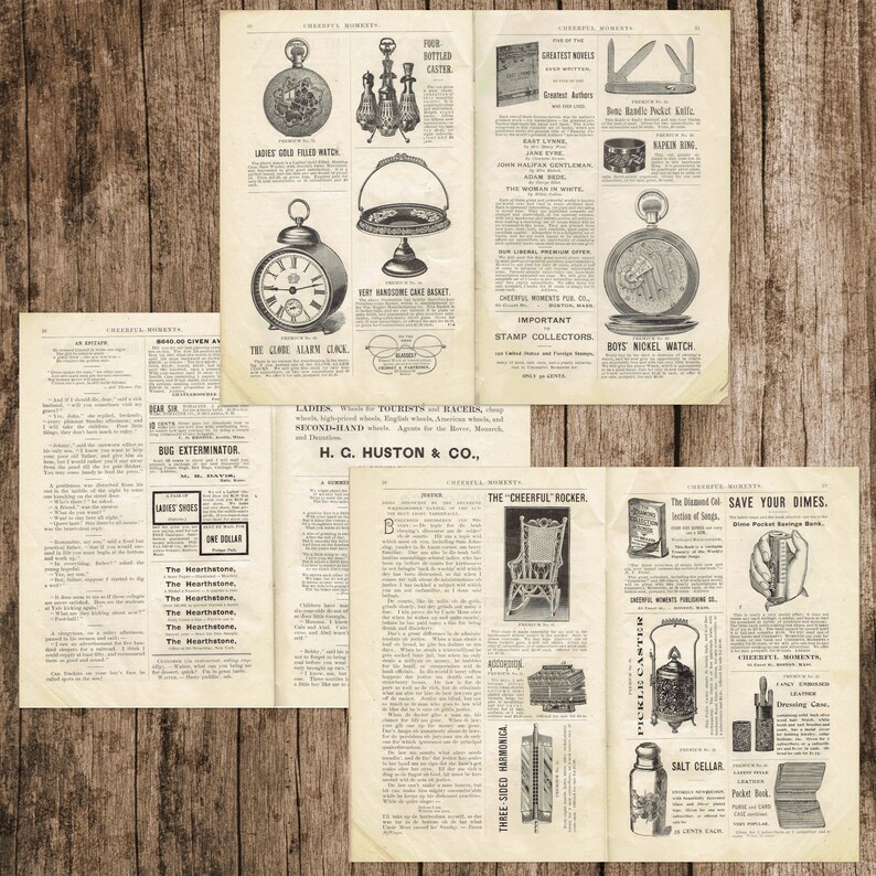 Vintage Magazine Prints, Antique Magazine Ads, Journal Pages, Ephemera ...