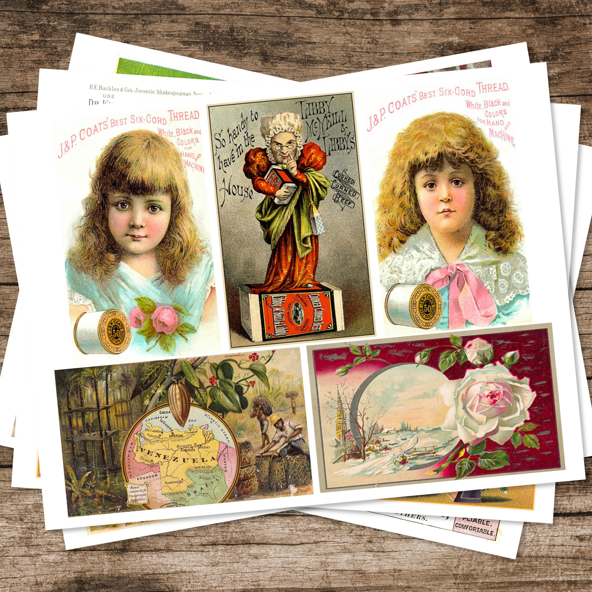 1800's Advertising, Victorian Trade Cards, Vintage Ephemera Cards ...