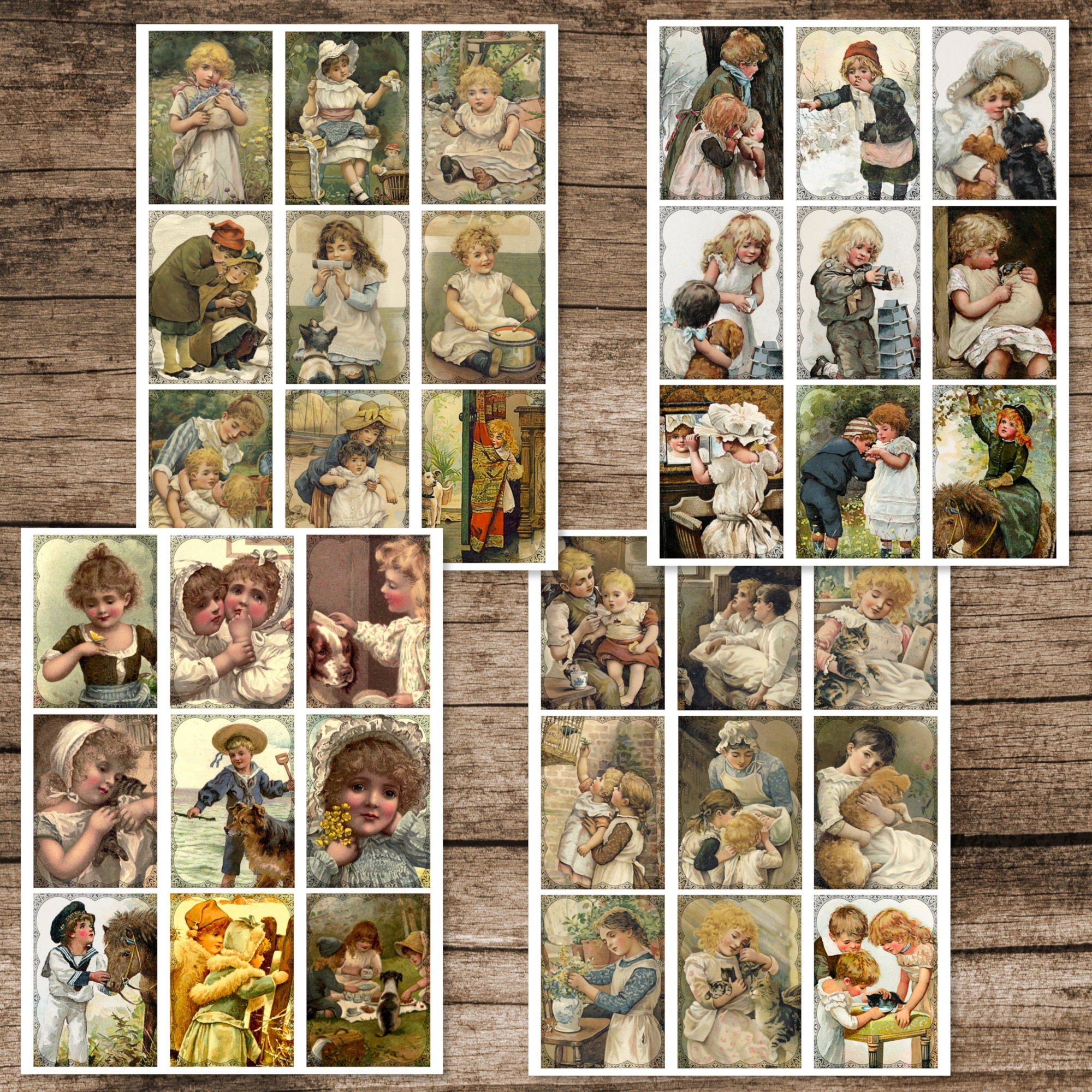 Victorian Children, Collage Art Printable, Antique Book Poem, Vintage ...