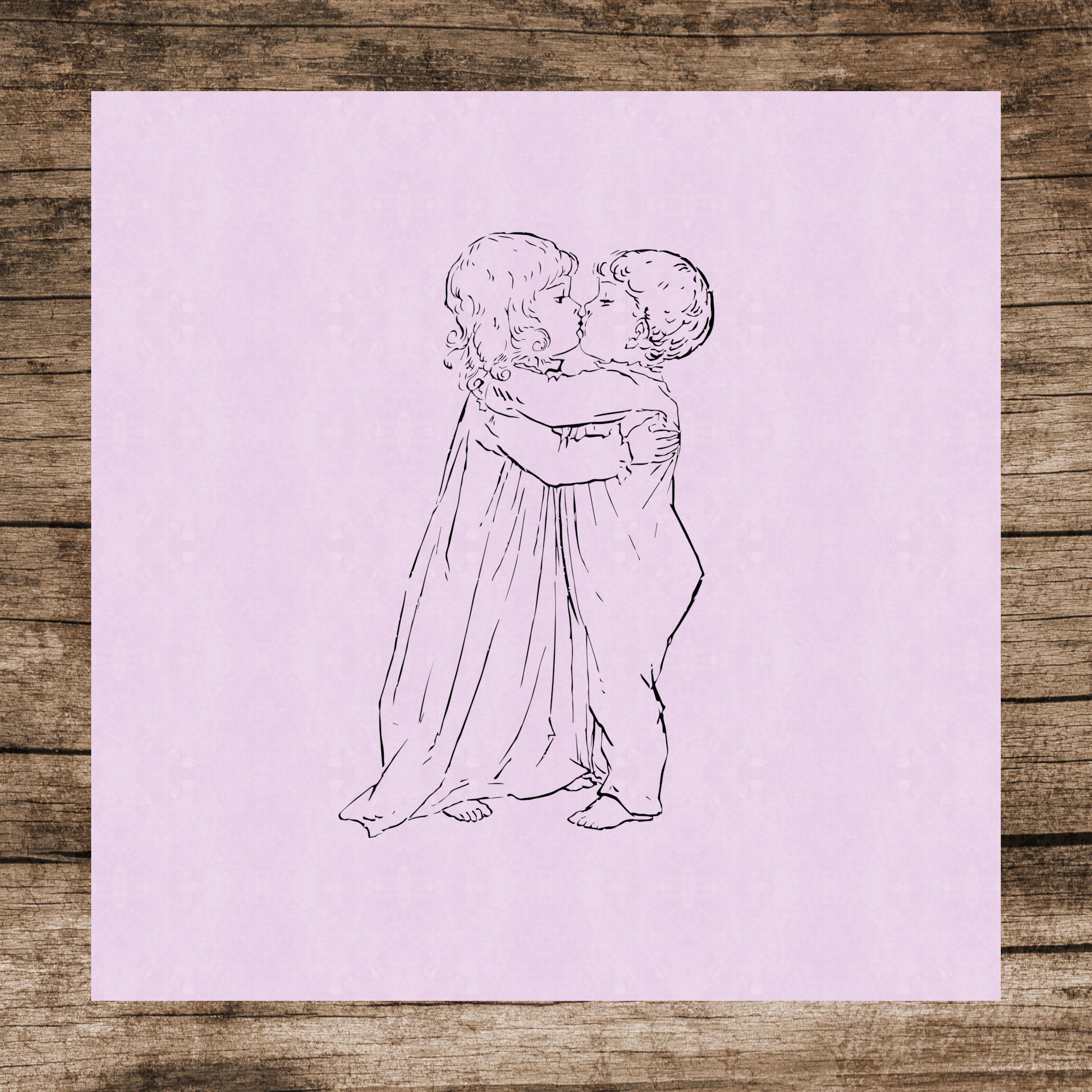 Victorian Children Line Art Drawing, Digital Stamp PNG, Antique Book ...