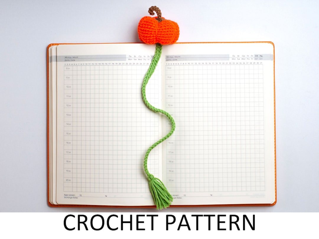 Pumpkin Bookmark Crochet Pattern. Pumpkin Pattern. Halloween Bookmark ...