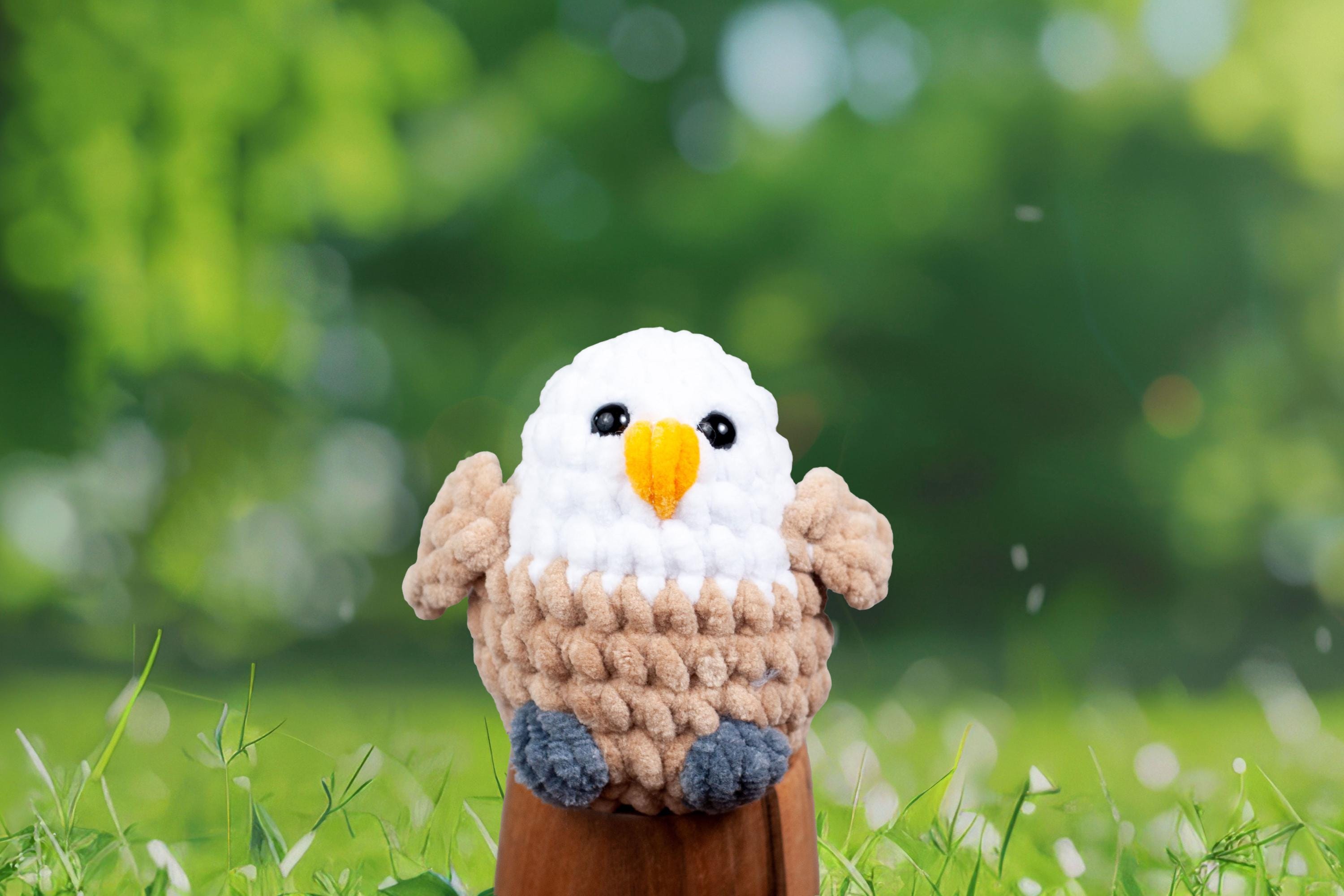 Bald Eagle Crochet Pattern. Easy No Sew Plush Toy. Mini Bird Falcon ...