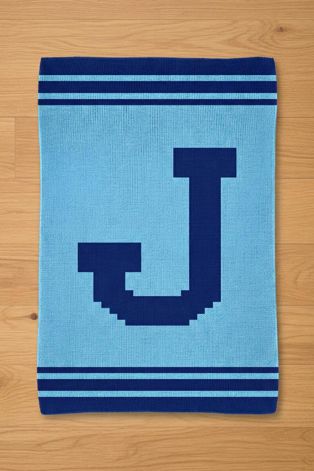 Initial Letter J Finger Knitting Pattern. Chunky Knit Blanket Pattern ...