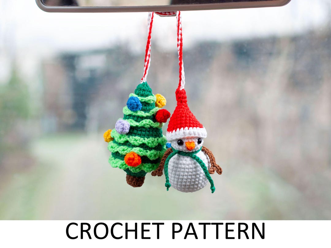 Snowman and Christmas Tree Crochet Pattern. Christmas Crochet Car ...