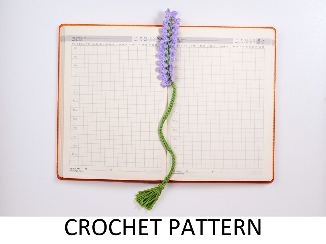 Lavender Bookmark Crochet Pattern. Crochet Flower Bookmark. Crochet ...
