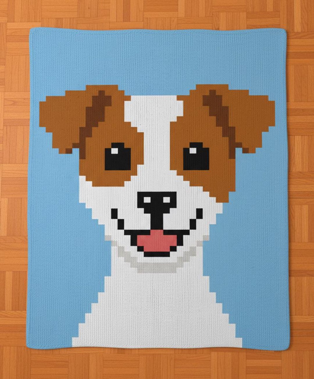 Jack Russell Terrier Finger Knitting Pattern. Dog Chunky Knit Blanket ...
