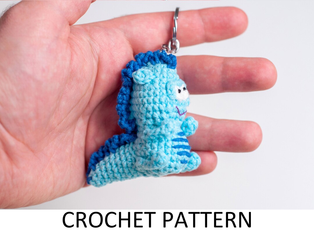 Dragon Keychain Crochet Pattern. Dinosaur Pattern. Dino Amigurumi ...