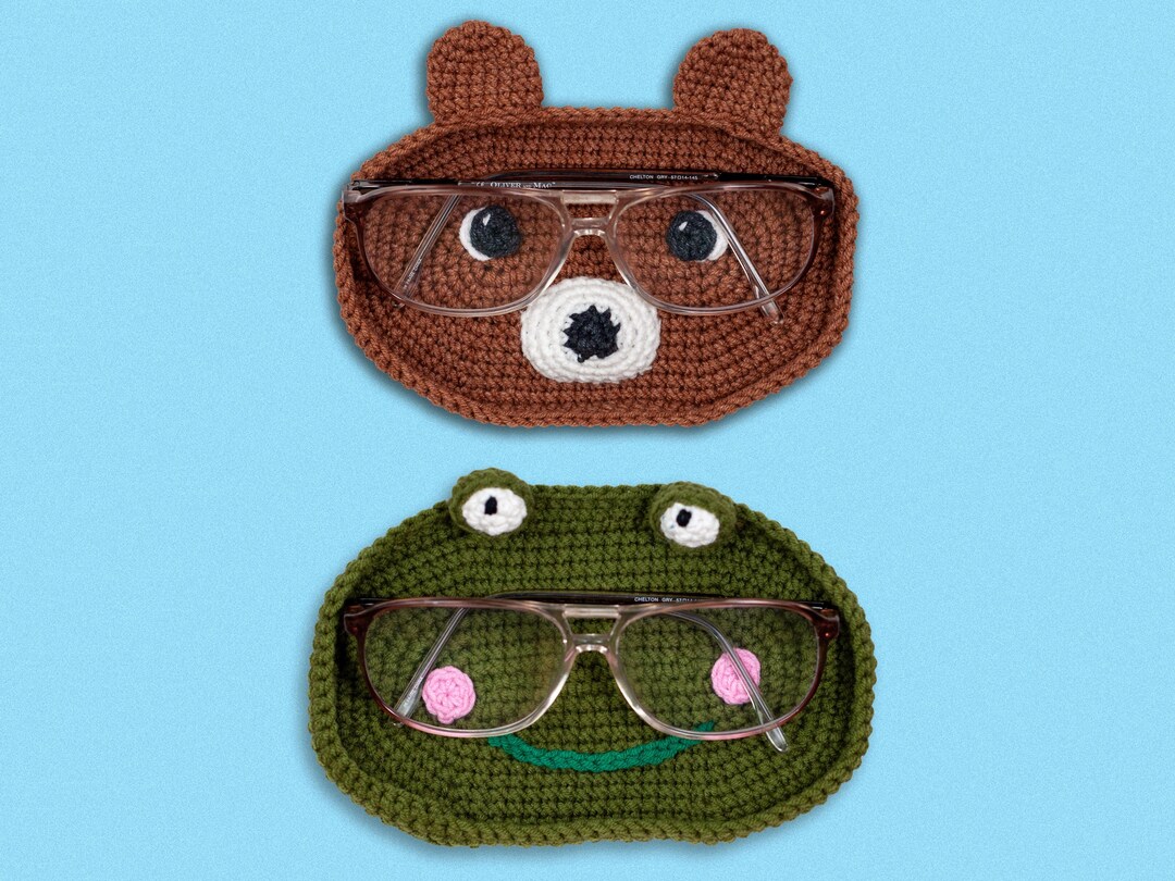 Bear and Frog Crochet Glasses Holder Pattern Bundle. Cute Animal ...