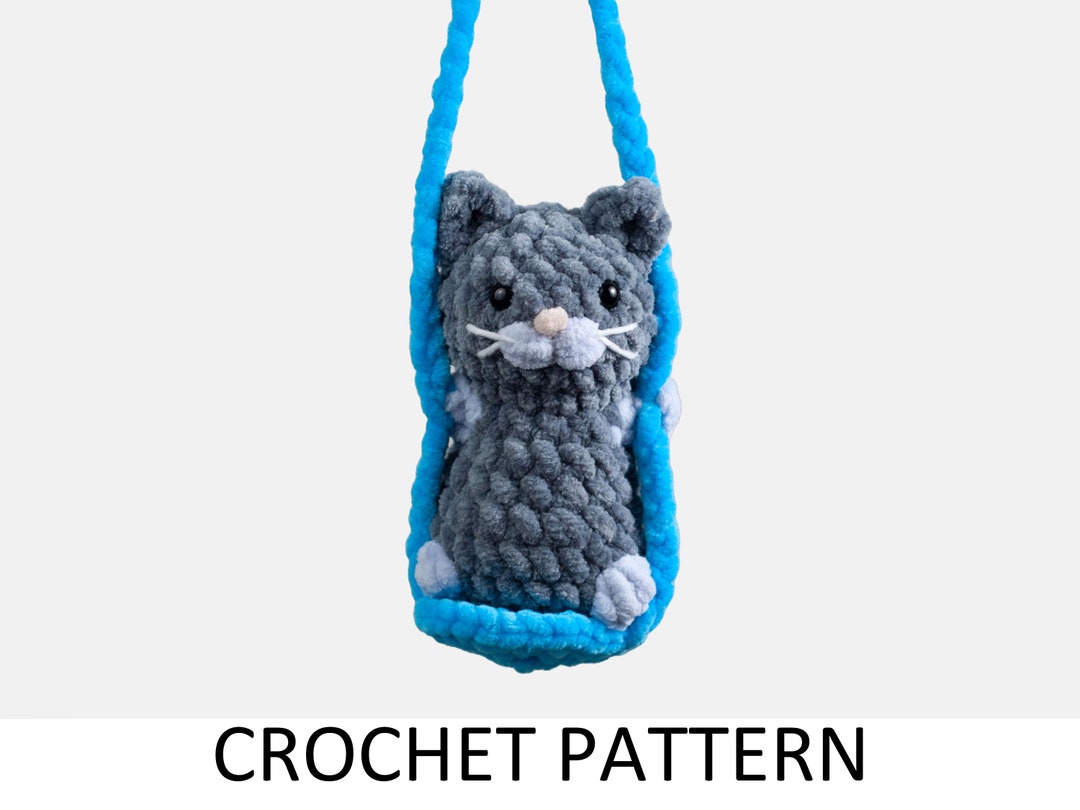 Cat on a Swing Crochet Charm Pattern PDF. Crochet Pet Animal Car Hanger ...