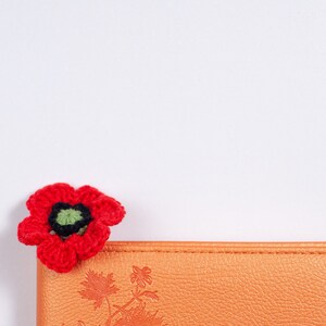 Poppy Bookmark Crochet Pattern. Crochet Flower Bookmark. Crochet Flower ...