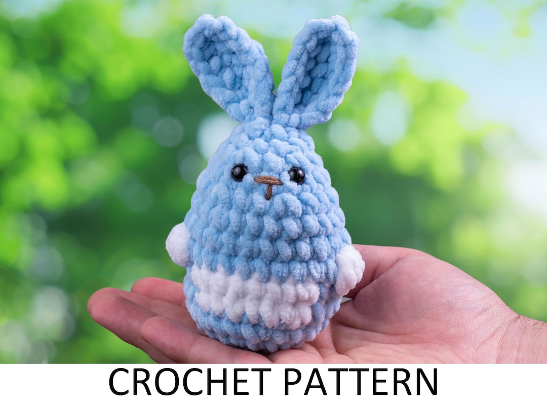 Mini Bunny Crochet Pattern. Easy Low Sew Plush Rabbit Toy. Crochet Farm ...