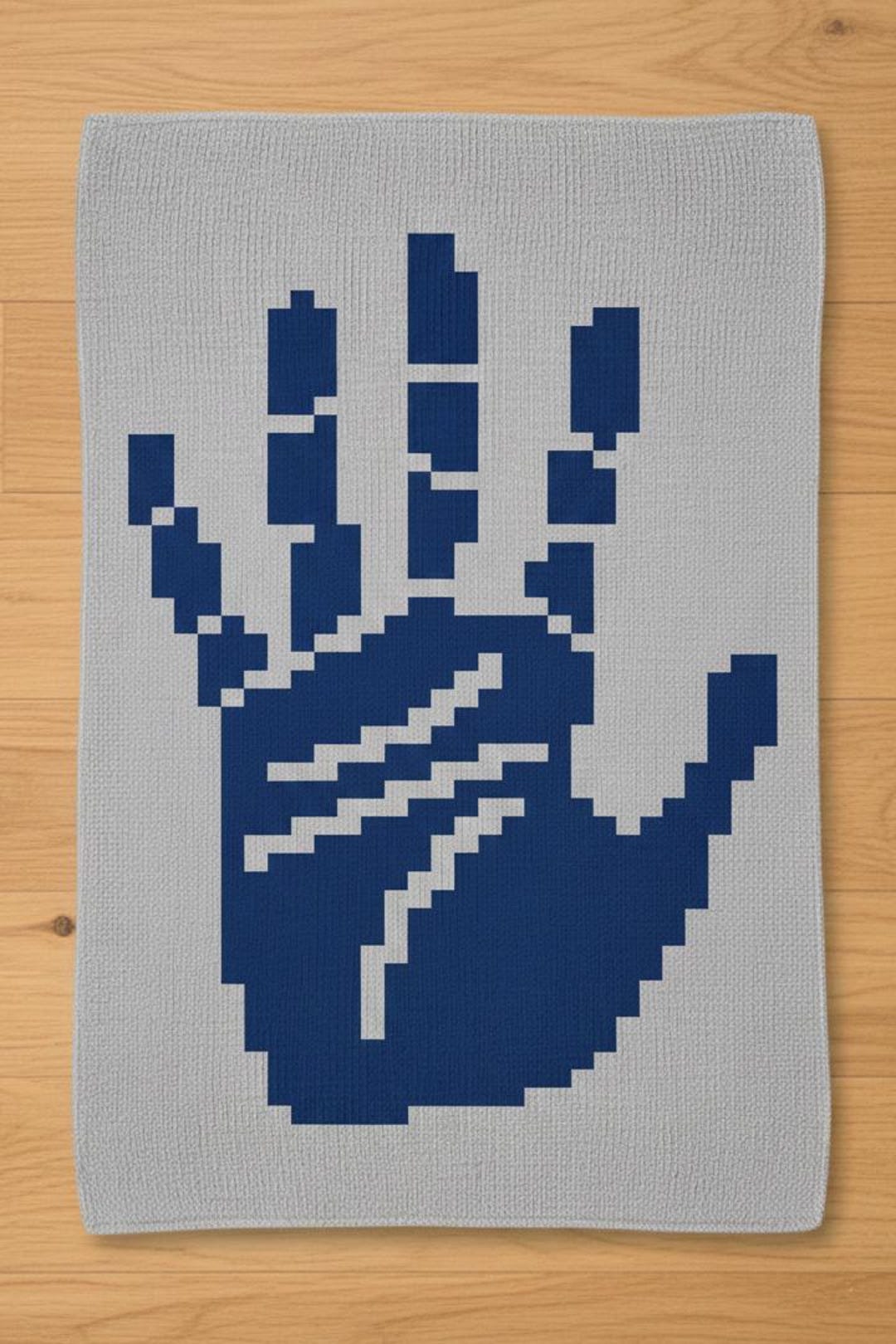 Handprint Finger Knitting Pattern. Chunky Knit Blanket Pattern. Chunky ...