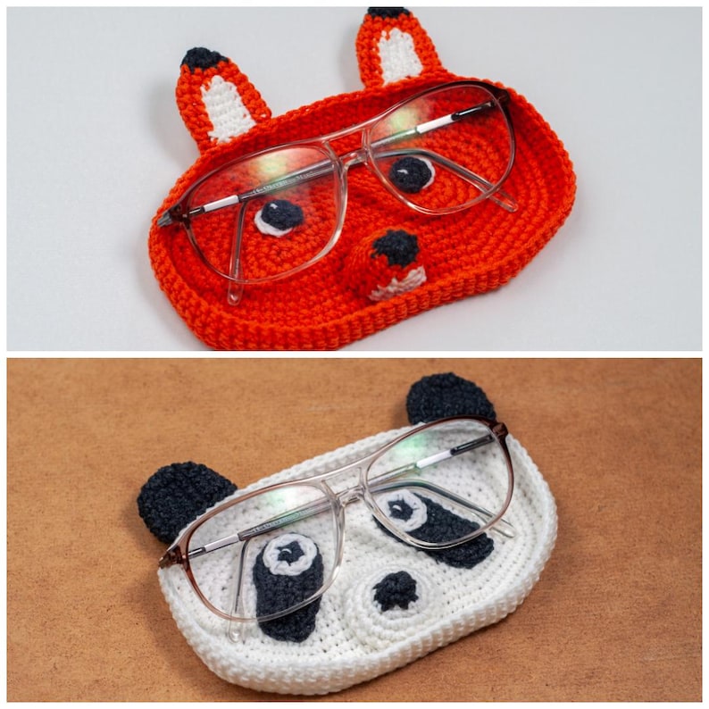 12 Crochet Glasses Holder Pattern Bundle. Cute Animal Crochet Eyeglass ...