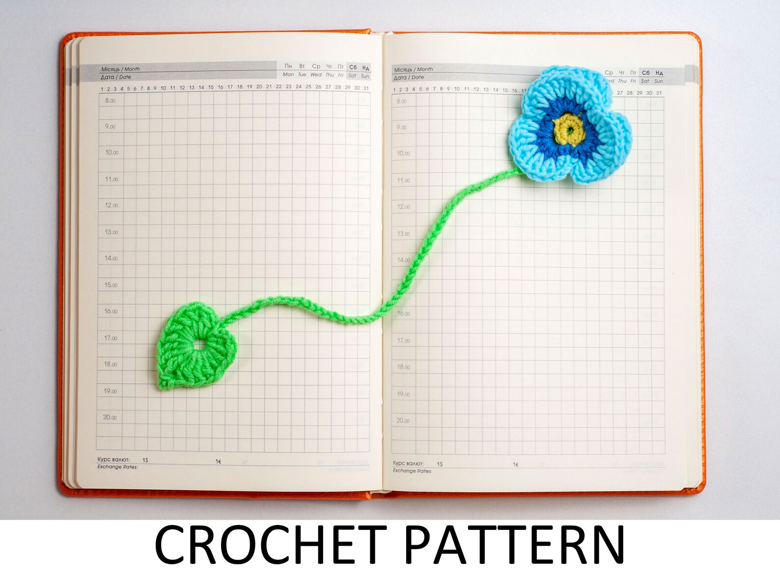 Pansy Bookmark Crochet Pattern. Crochet Flower Bookmark. Crochet Flower ...