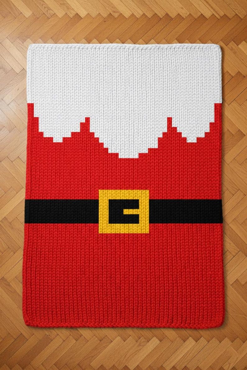 Santa Claus Suit Finger Knitting Pattern. Christmas Chunky Chenille ...