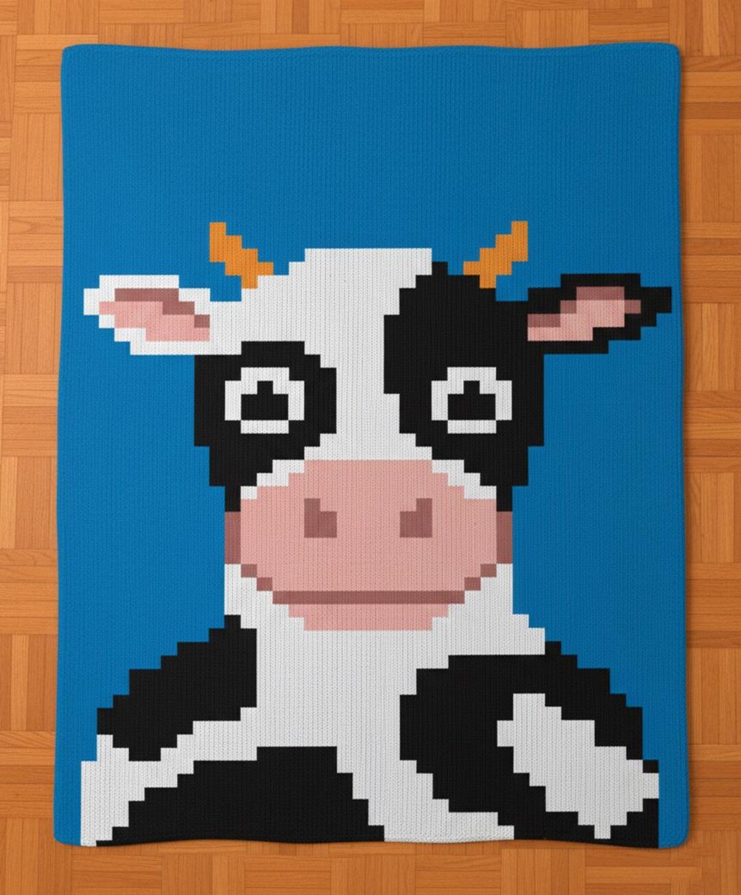 Cow Finger Knitting Pattern. Chunky Knit Blanket Pattern. Cute Chunky ...