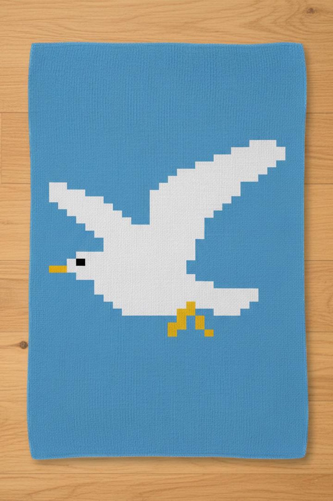 Seagull Finger Knitting Pattern. Chunky Knit Blanket Pattern. Bird ...