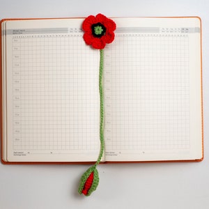 Poppy Flower Bookmark Crochet Pattern PDF. Easy Beginner - Etsy