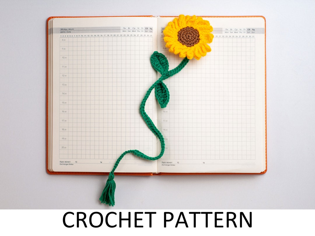 Sunflower Bookmark Crochet Pattern. Crochet Flower Bookmark. Crochet ...