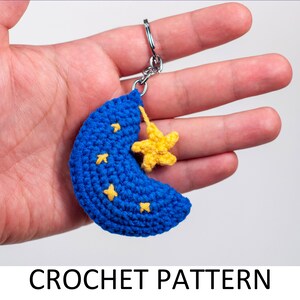 Moon and Star Crochet Pattern. Crescent Moon Pattern. Space Amigurumi ...