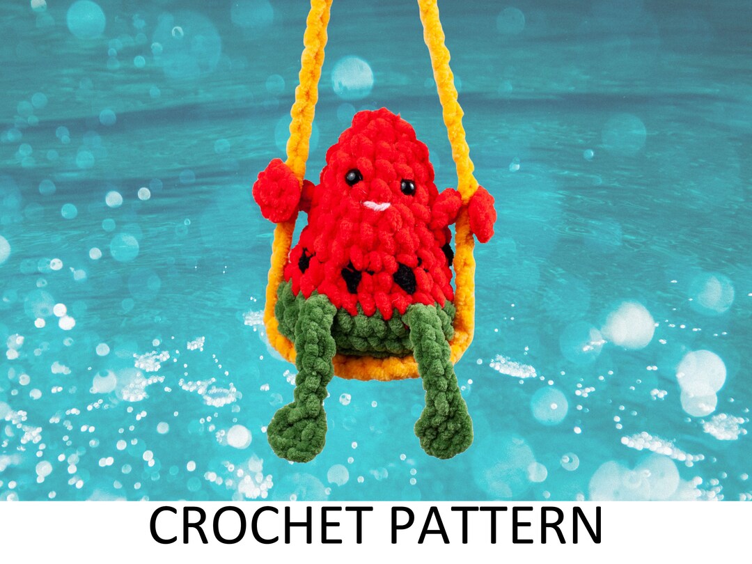 Watermelon on Swing Crochet Pattern. Summer Crochet Car Hanger Pattern ...