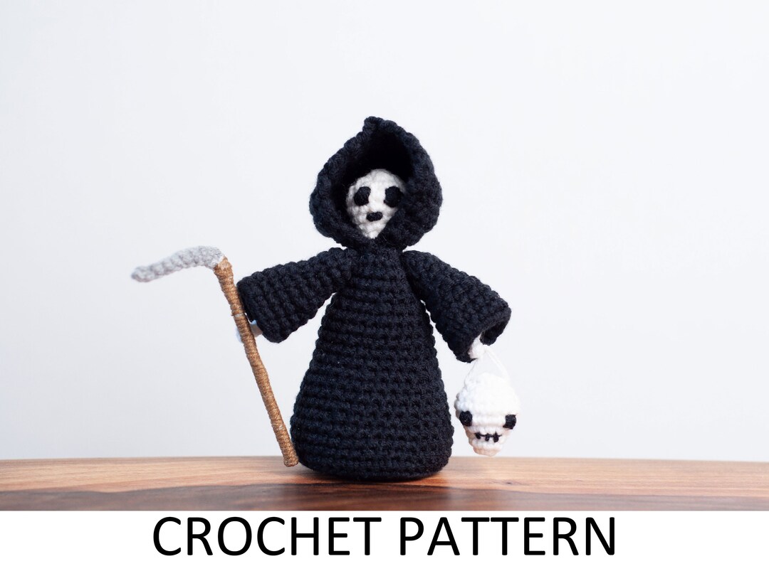 Grim Reaper Crochet Pattern. Death With a Scythe and Skull. Halloween ...