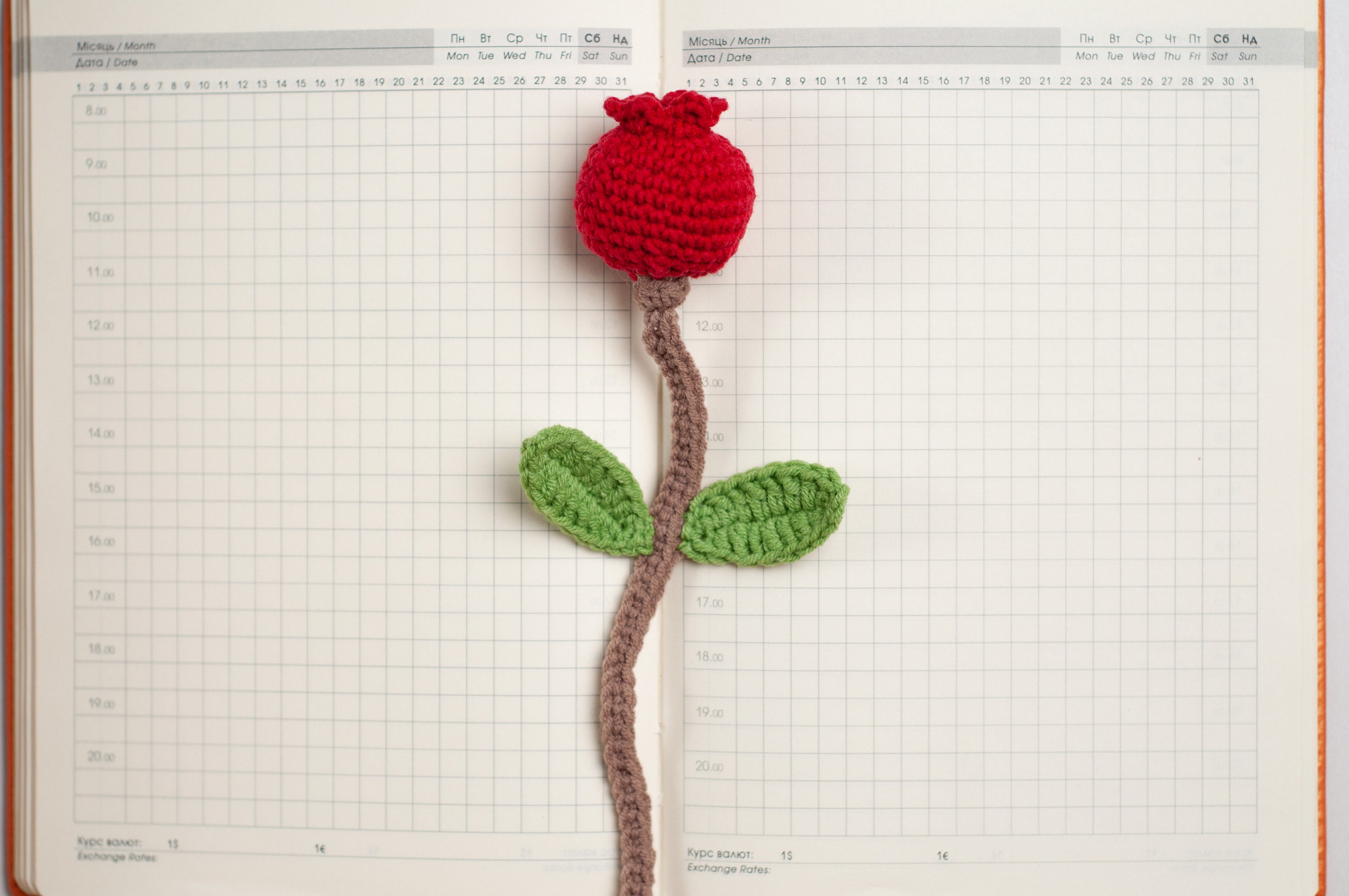 Pomegranate Bookmark Crochet Pattern. Pomegranate Pattern. Pomegranate ...
