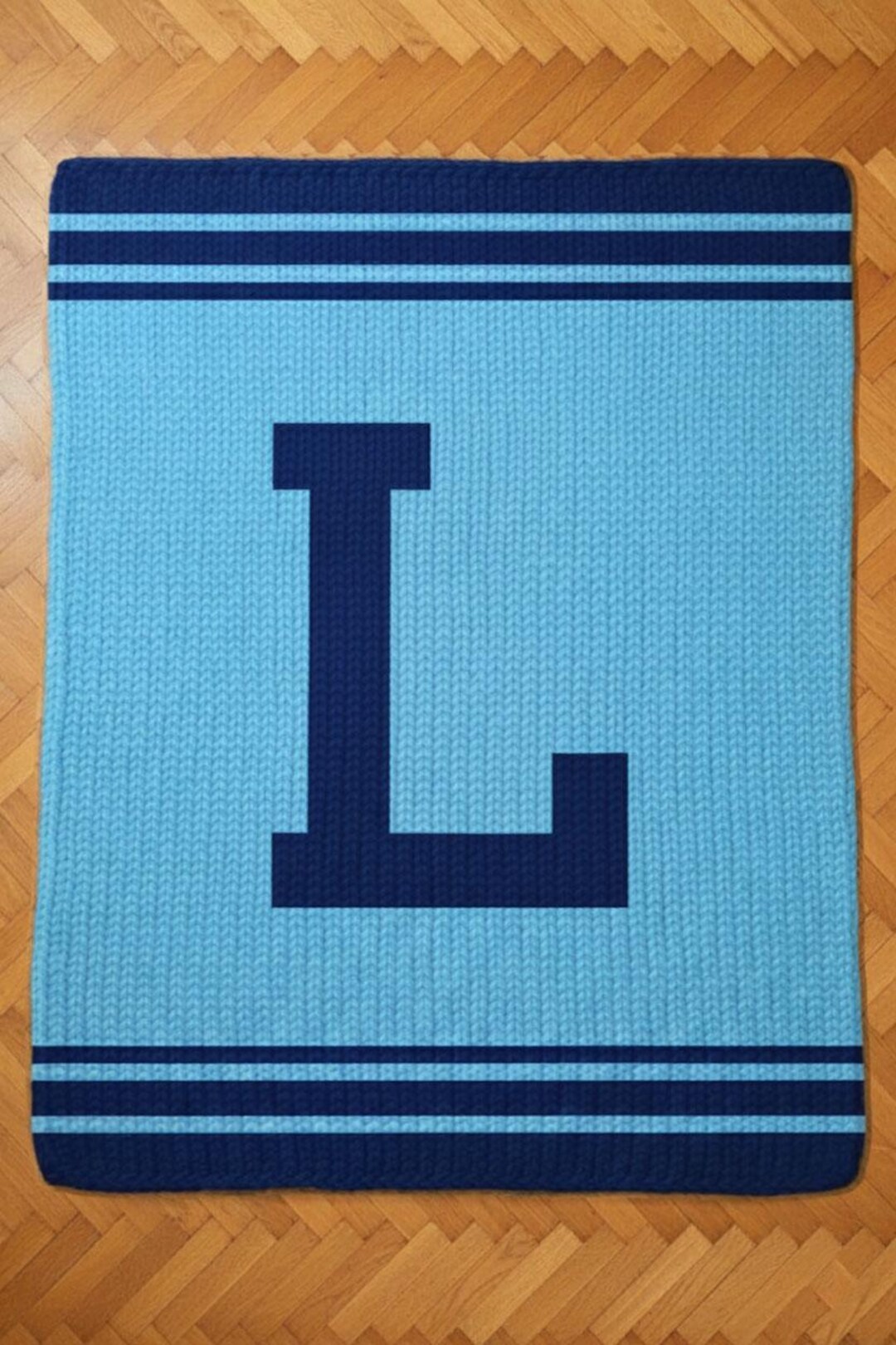 Initial Letter L Finger Knitting Pattern. Chunky Knit Blanket Pattern ...