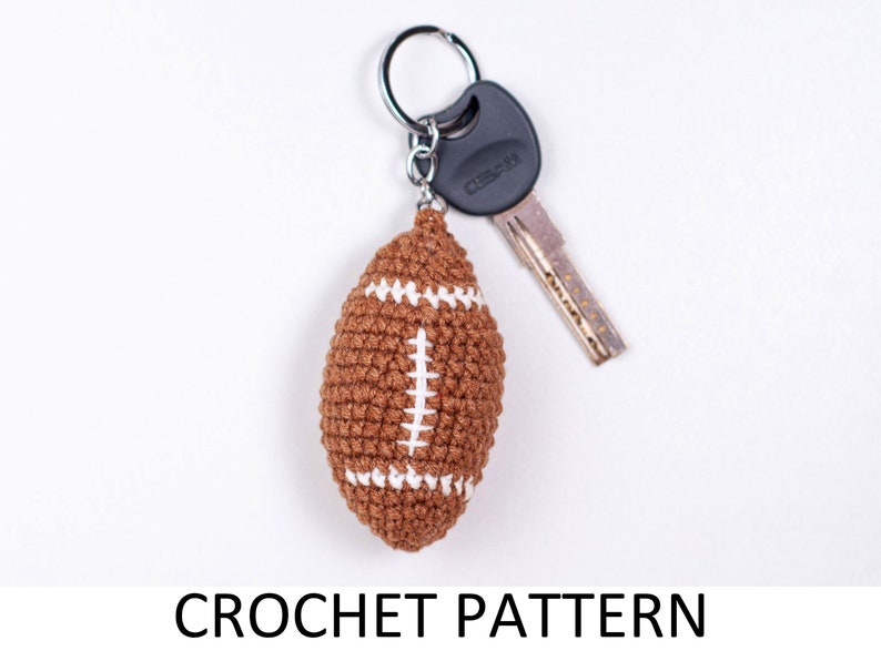 Football Crochet Charm Pattern PDF. Purse Bag Charm. Backpack Charm for ...