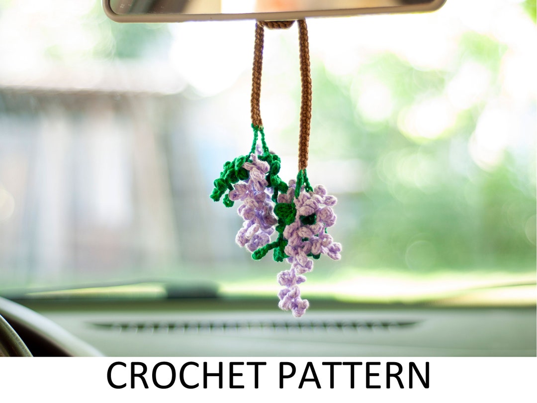 Wisteria Flower Crochet Pattern. Crochet Car Hanger. Crochet Car ...