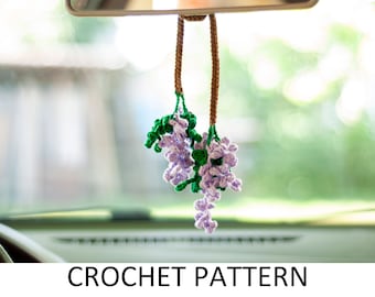 PDF Crochet Daisy Car Charm Pattern Rear View Mirror Accessory Flower ...
