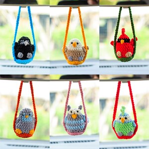 Bird Crochet Car Hanger Pattern Bundle. Rearview Mirror Charms. Rear ...